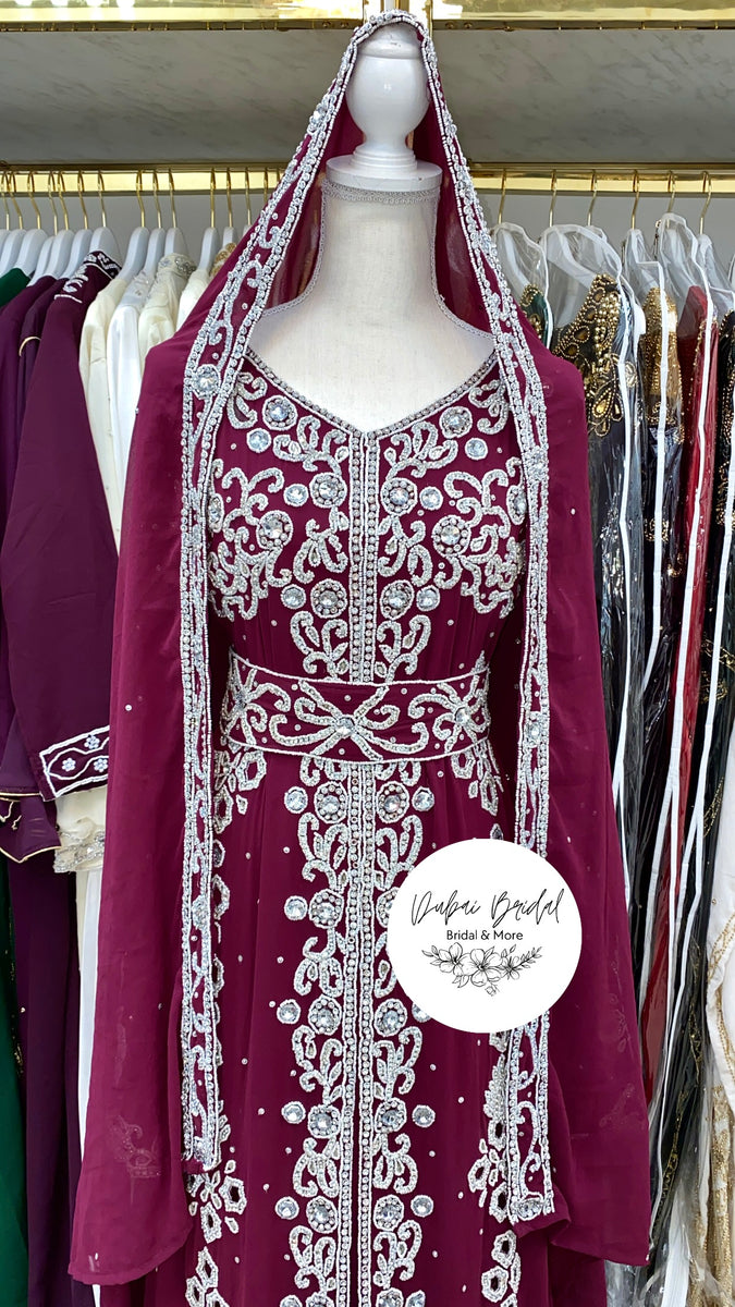Frost Collection: Glacier Nikkah Abaya (Purple) – Dubai Bridal