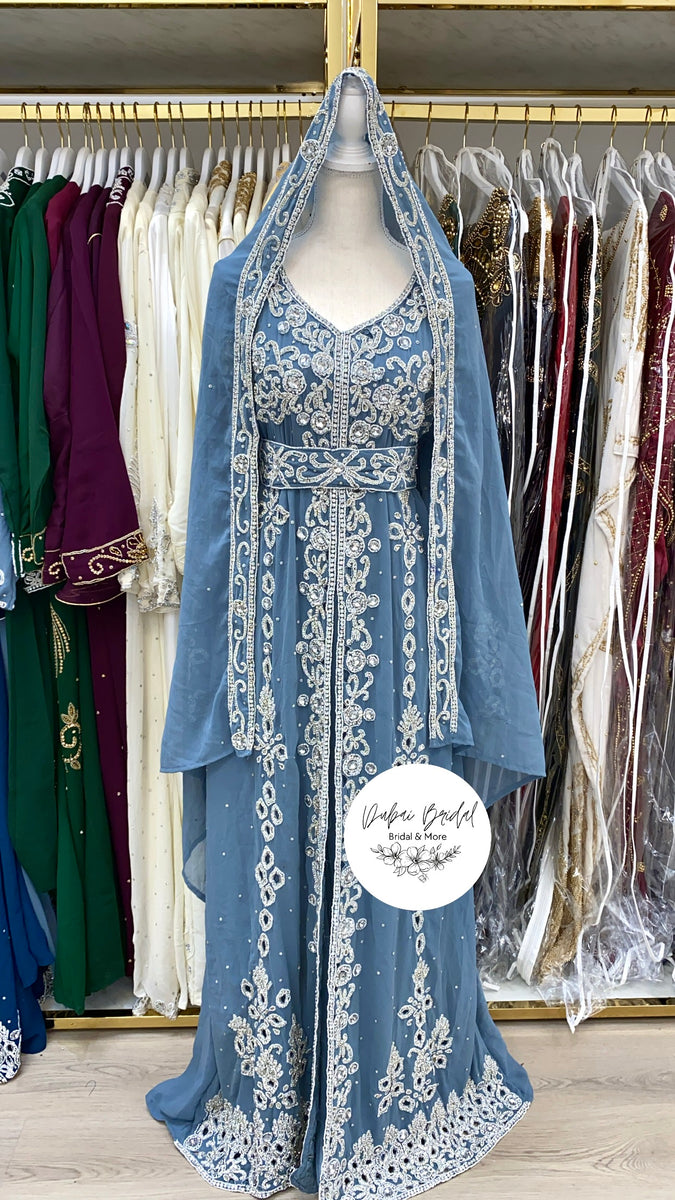 Frost Collection: Glacier Nikkah Abaya (Grey) – Dubai Bridal