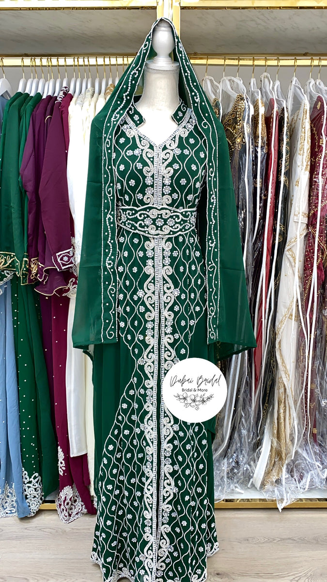 Frost Collection: Hail Nikkah Abaya (Green) – Dubai Bridal