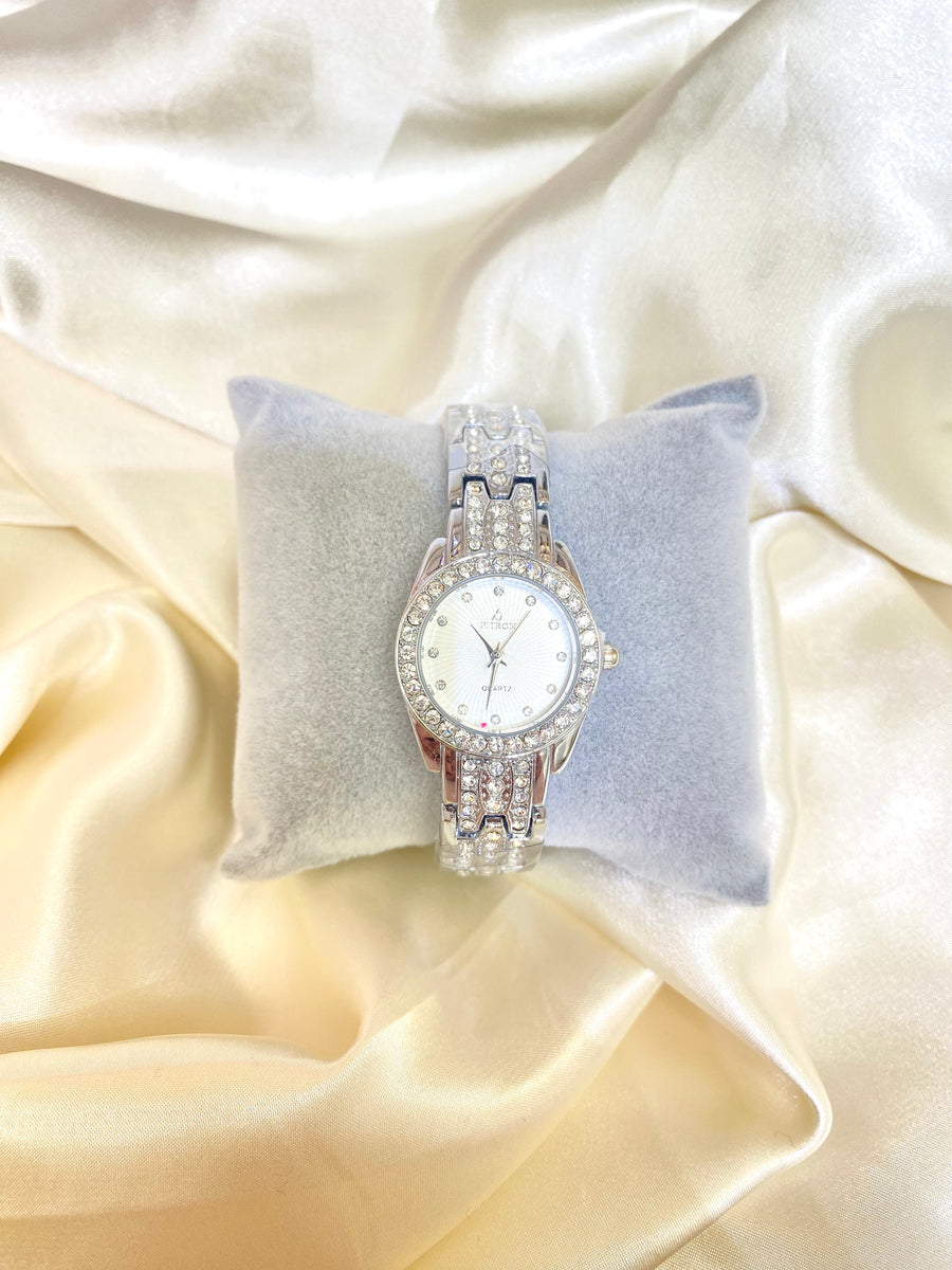 Diamond Silver Watch – Dubai Bridal