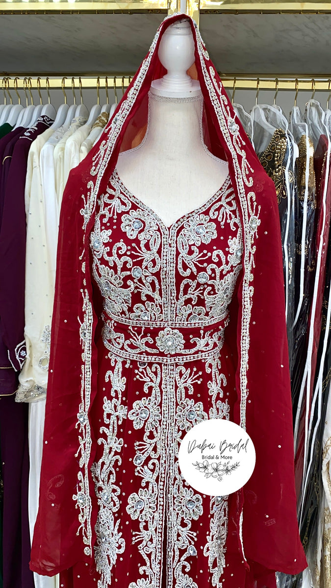 Frost Collection: Ice Nikkah Abaya (Red) – Dubai Bridal
