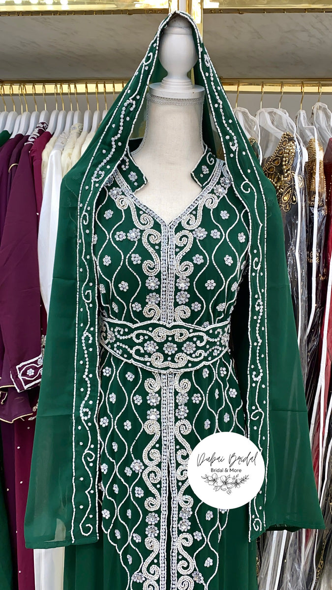 Frost Collection: Hail Nikkah Abaya (Green) – Dubai Bridal