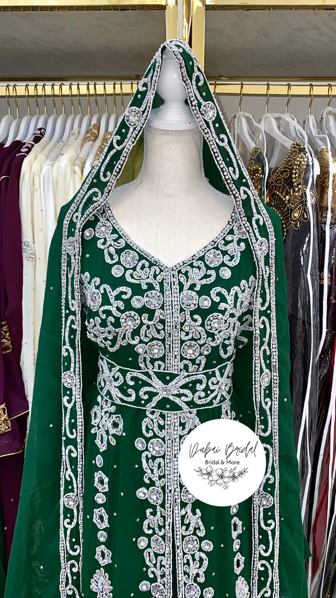 Frost Collection: Glacier Nikkah Abaya (Green) – Dubai Bridal