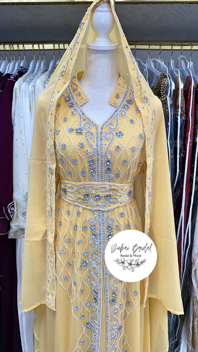 Frost Collection: Hail Nikkah Abaya (Light Gold) – Dubai Bridal