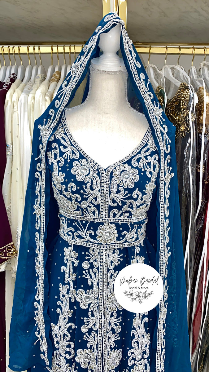 Frost Collection: Ice Nikkah Abaya (Teal) – Dubai Bridal