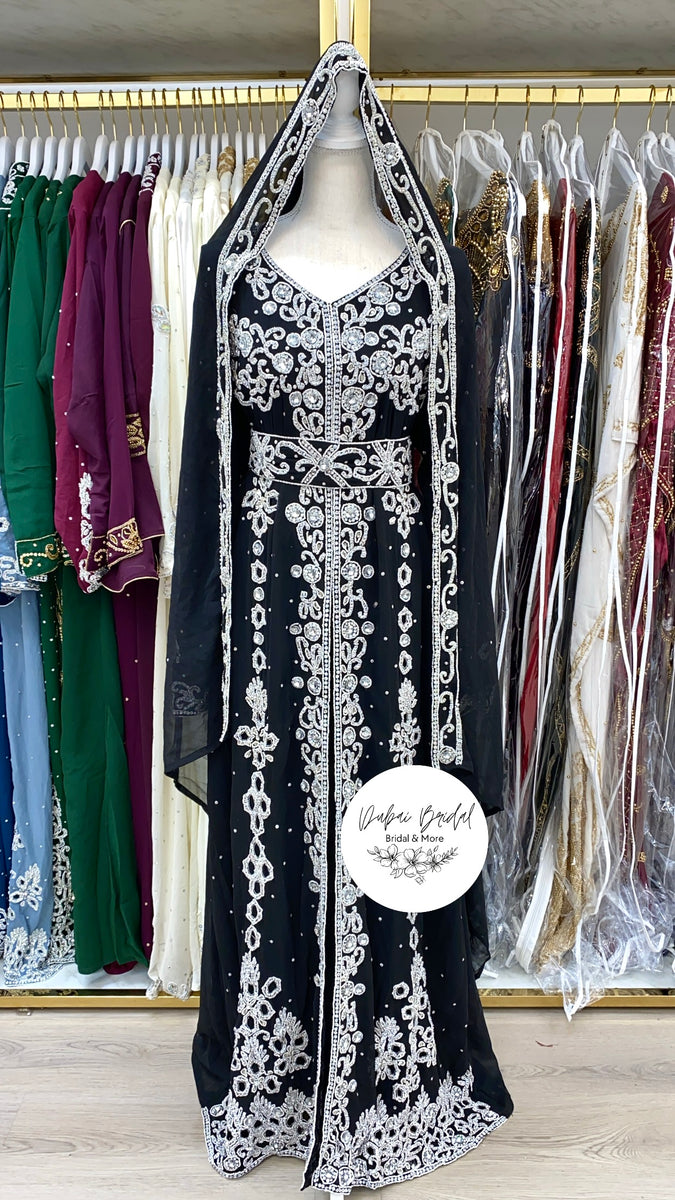 Frost Collection: Glacier Nikkah Abaya (Black) – Dubai Bridal