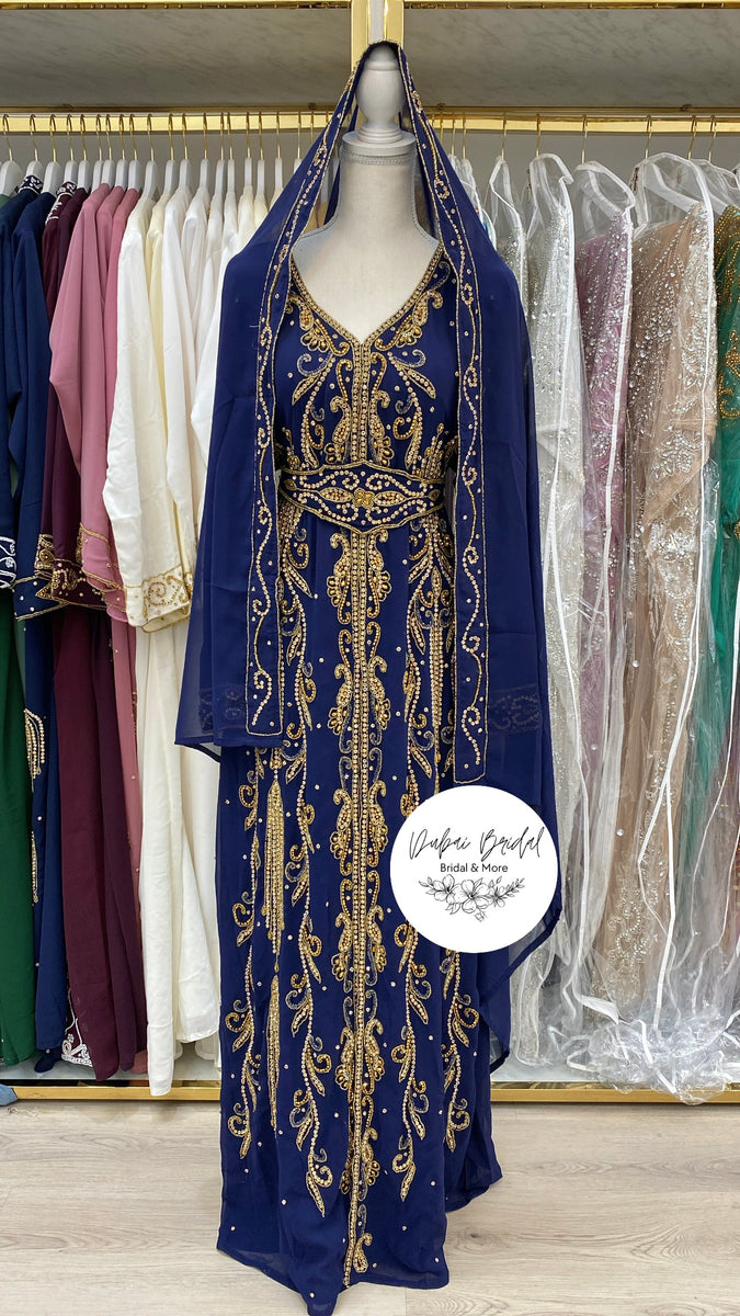 Asma Nikkah Abaya (navy blue) – Dubai Bridal