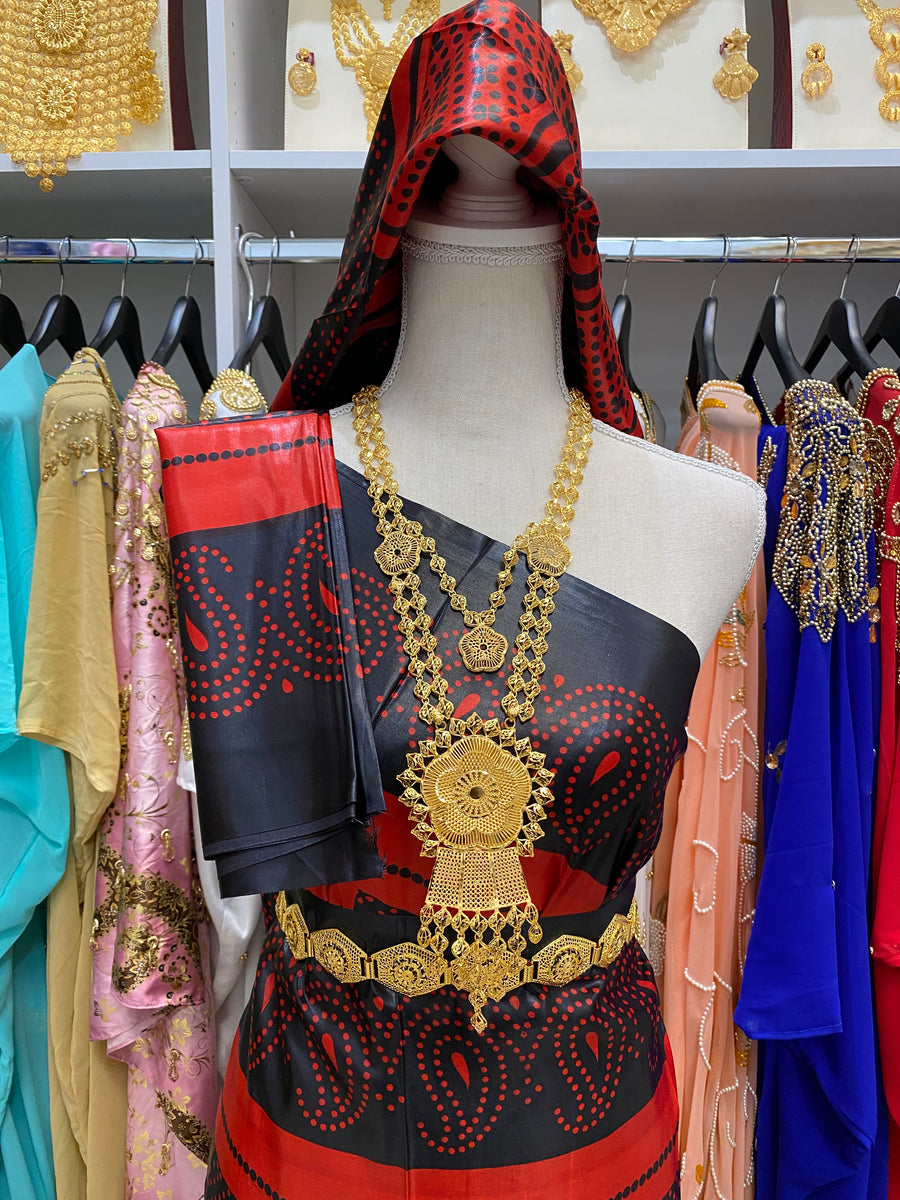 Red Circle Shaash Set – Dubai Bridal