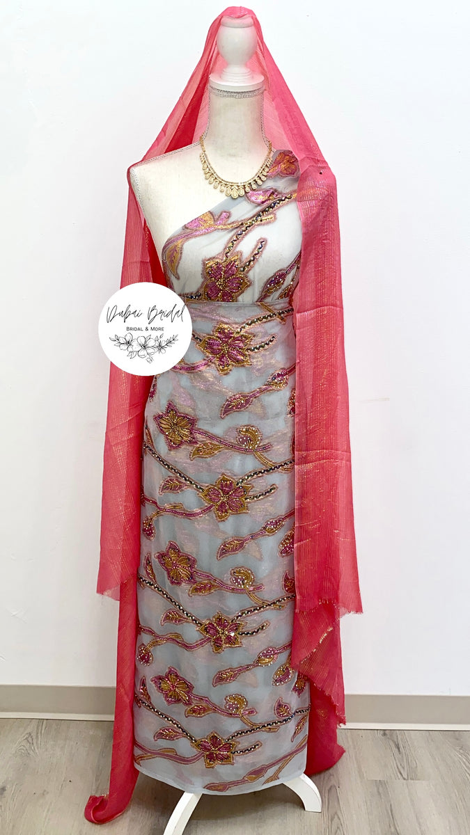 Pink & Light Blue Nikkah Dirac – Dubai Bridal